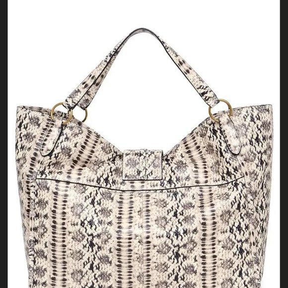 margot | Bags | Nwt Margot Adele Python Embossed Oversized Leather Tote ...